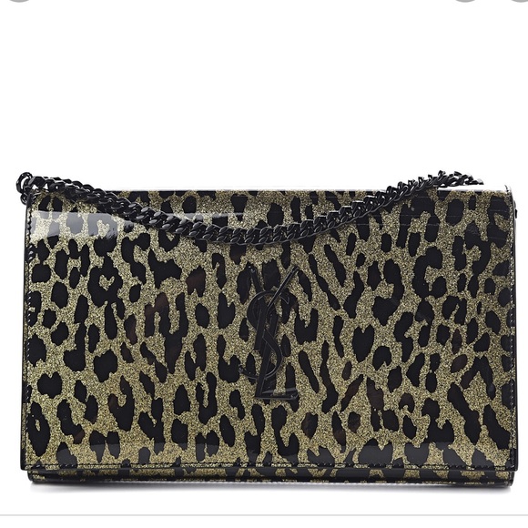Yves Saint Laurent | Bags | Ysl Leopard Printed Monogram Chain Clutch ...